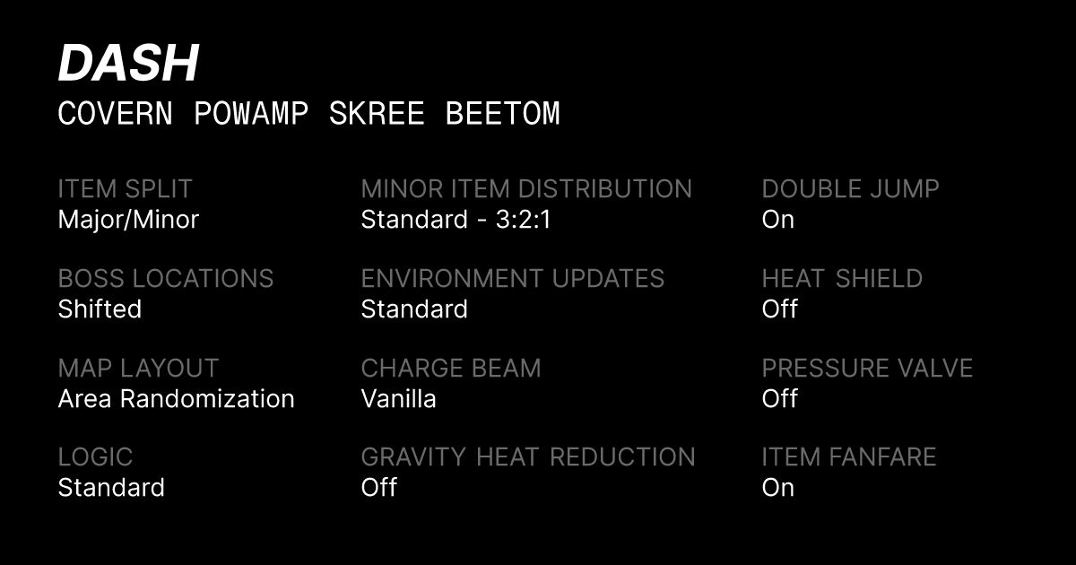 DASH Randomizer Seed